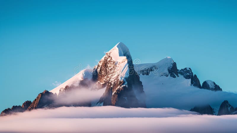 A Scene of a Remarkably Charmingly Shaped Mountain with a Cloud ...