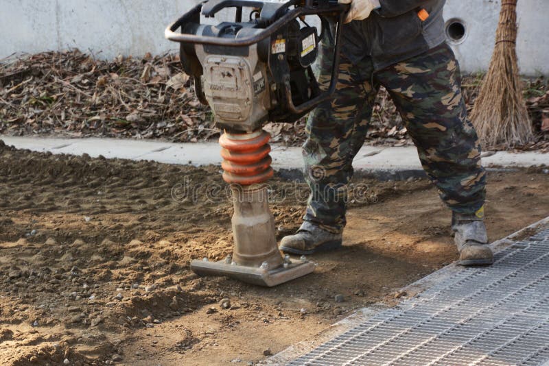 Road construction stock photo. Image of technology, truck - 136857992