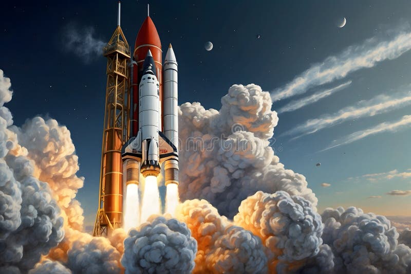 A Scene of Rocket Launching Stock Photo - Image of project, shuttle ...