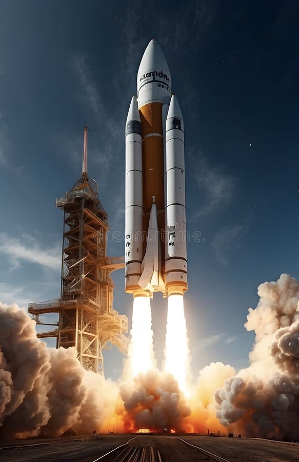 A Scene of a Rocket Preparing To Launch Stock Image - Image of growth ...