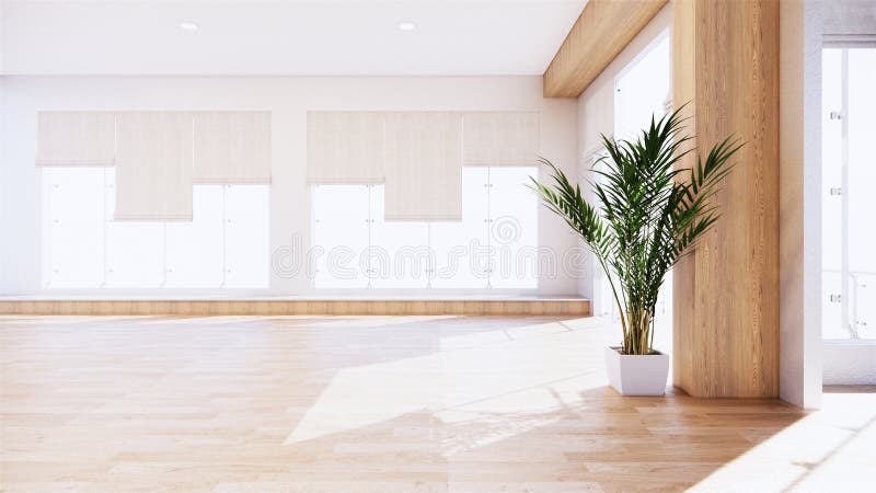 Scene Room Tropical Interior Style, Big Empty Room Interior Mock Up.3D ...