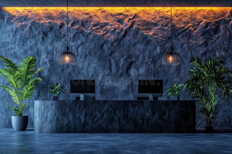 The Scene is Set in a Modern Corporate Lobby with an Empty Reception ...