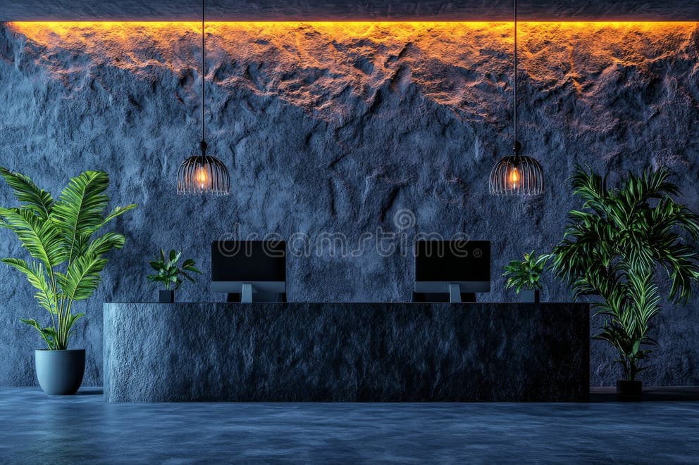 The Scene is Set in a Modern Corporate Lobby with an Empty Reception ...