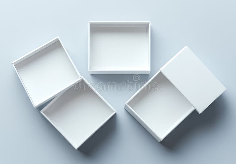 The Scene is Set with Three Immaculate White Boxes, One of Which Has ...