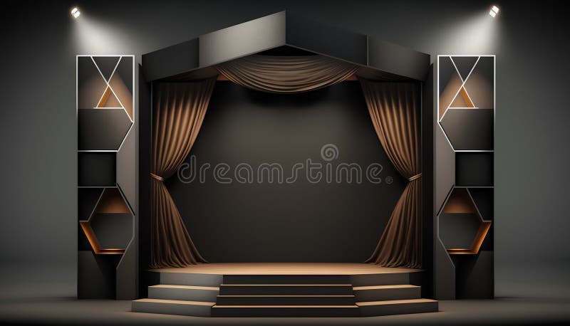 Scene Show Podium. Award Ceremony Concept. Stage Backdrop Stock ...