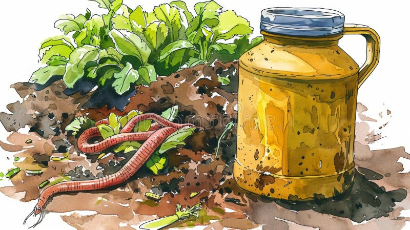 Scene of a Small Household Compost Bin Filled with Kitchen Ss and ...