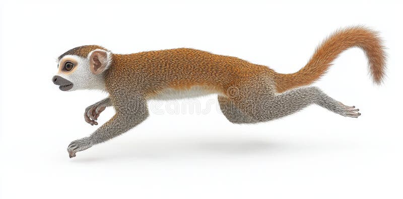 In this Scene, a Small Monkey is Captured Running with an Expression of ...