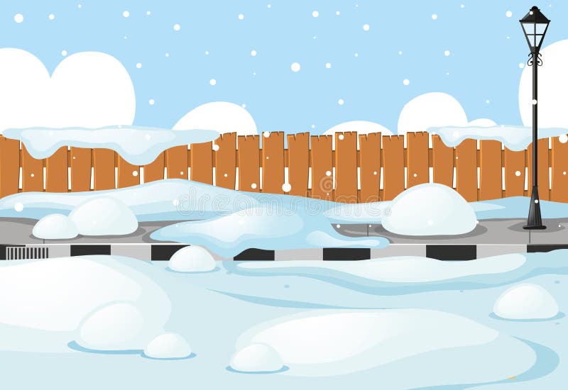 Scene with Snow on the Street Stock Vector - Illustration of landscape ...