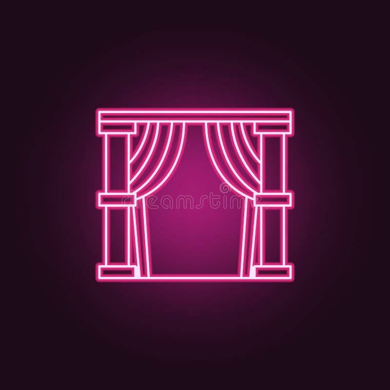 Scene Stage Icon. Elements of Spotlight Stage in Neon Style Icons Stock ...