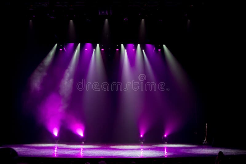Scene, Stage Light with Colored Spotlights Stock Image - Image of beam ...
