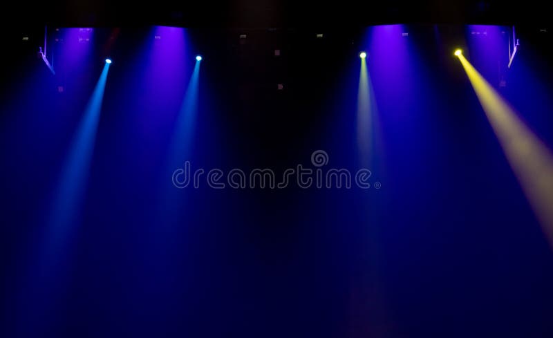 Scene, Stage Light with Colored Spotlights Stock Photo - Image of ...