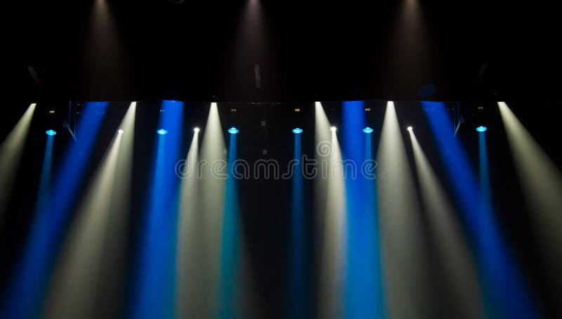 Scene, Stage Light with Colored Spotlights Stock Photo - Image of ...