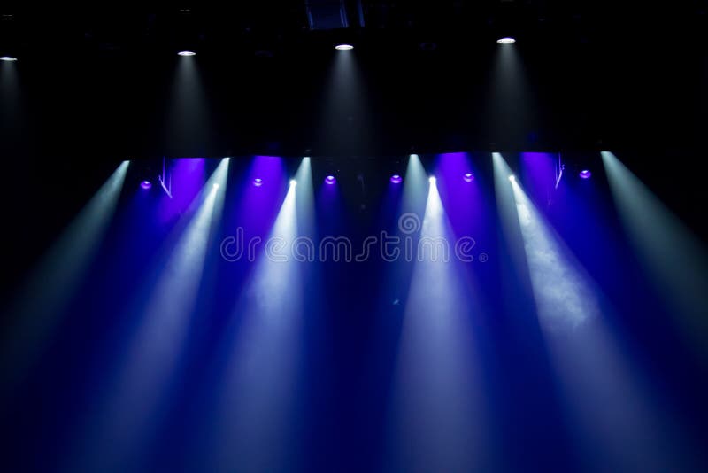 Scene, Stage Light with Colored Spotlights Stock Illustration ...