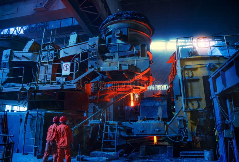 Scene of Steelmaking Workshop Stock Photo - Image of bright, fire ...