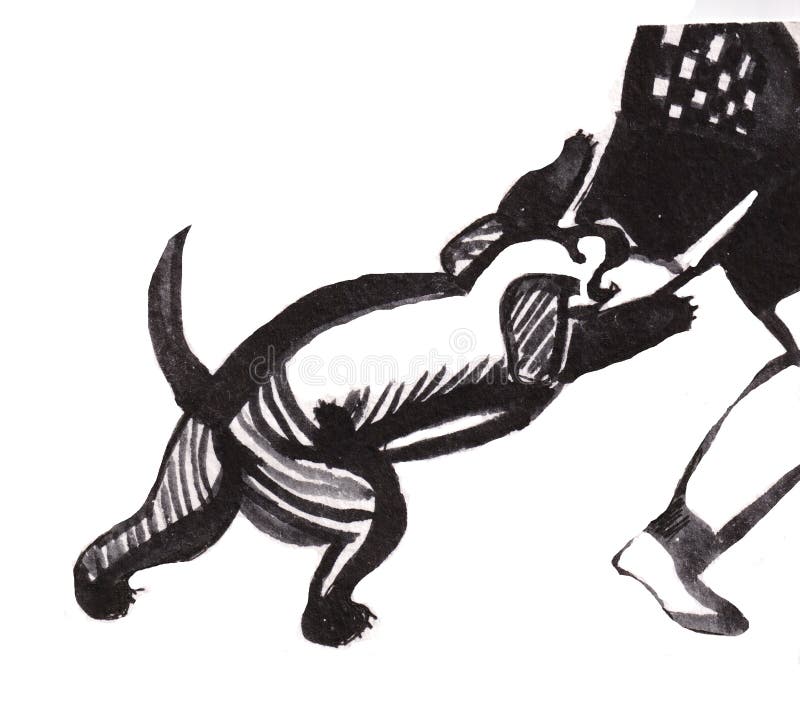 The dog attacks stock illustration. Illustration of running - 107482995