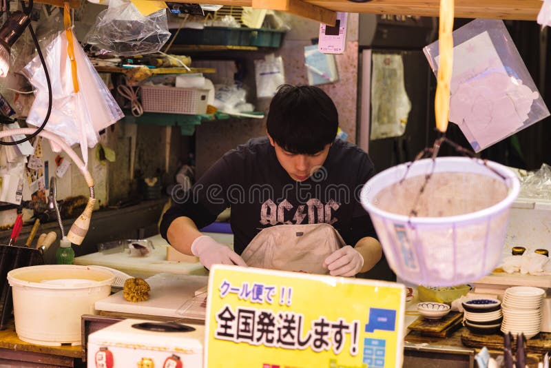Scene in a Street Kitchen in Tokyo, Japan, at Night Editorial Photo ...