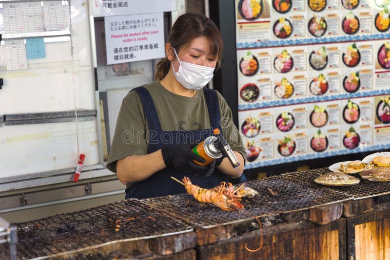 Scene in a Street Kitchen in Tokyo, Japan, at Night Editorial Stock ...