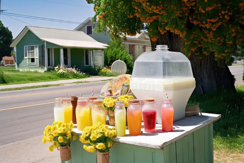 Lemonade Stand with Menu of Different Lemonade Flavors and Mix-ins ...
