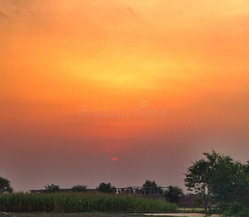 A Scene of Sun Sets from Road Side Stock Photo - Image of road, sets ...