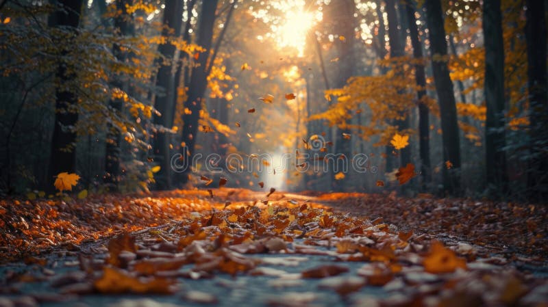 Scene Sunlight Passing Tree Leaves Woodland Setting Stock Photos - Free ...