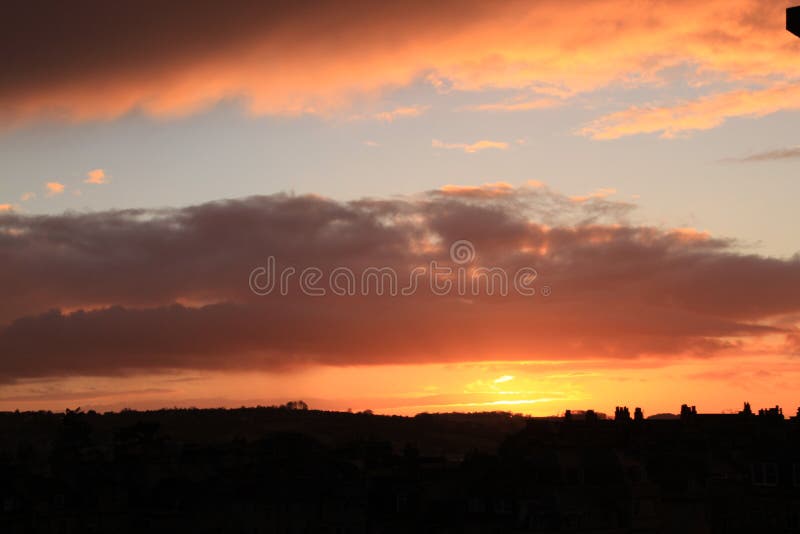 Sunset in the City in England Stock Image - Image of city, blue: 220358913