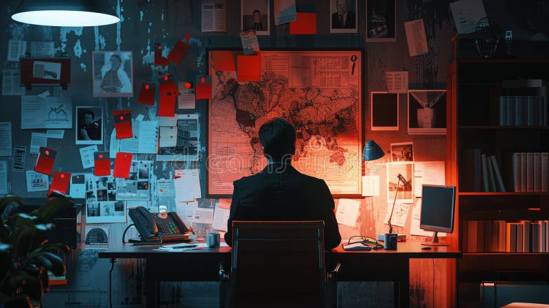 Scene Symbolizing Detective Mystery and Investigative Process Stock ...