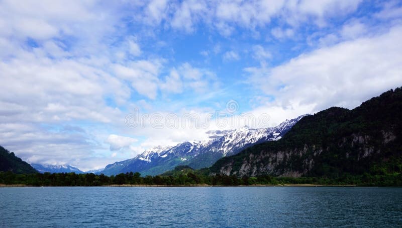 Scene of Thun Lake stock image. Image of european, forest - 54535943