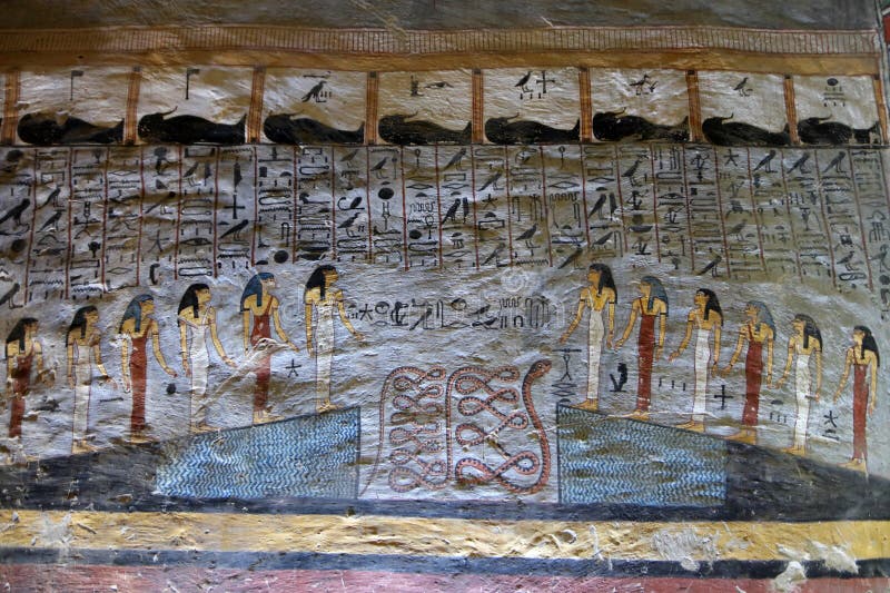 Scene from the Tomb of Ramesses IV, Valley of the Kings in Egypt Stock ...