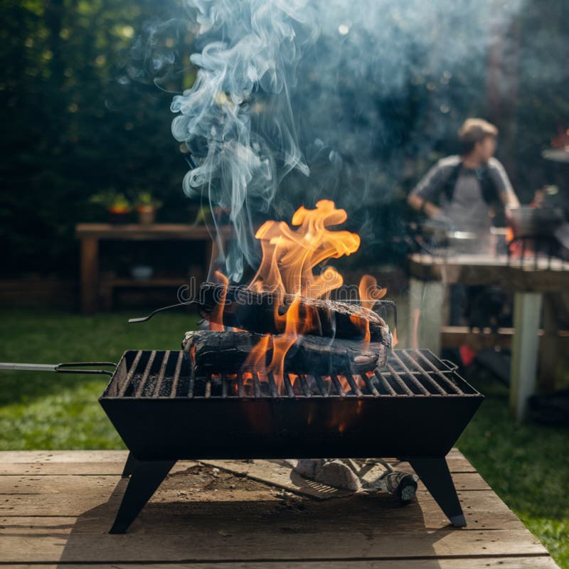 Smoke Rising from Grill, Creating Dynamic Visual Effect in Cooking ...