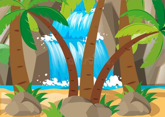 Jungle Waterfall Clip Art Stock Illustrations – 208 Jungle Waterfall ...