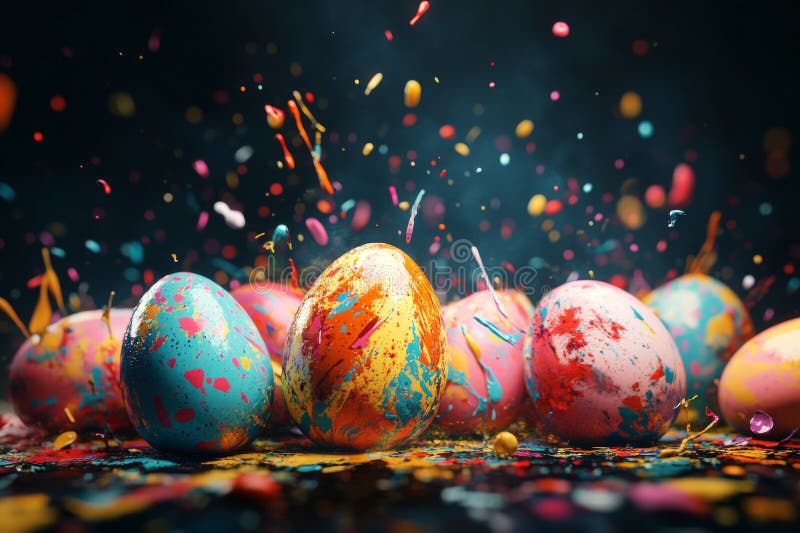 A Scene of White Eggs or Easter Eggs with a Backdrop of Lively ...