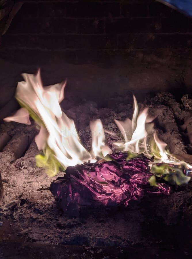 The Scene of a Wonderful Beautiful Fire Against the Night Stock Photo ...