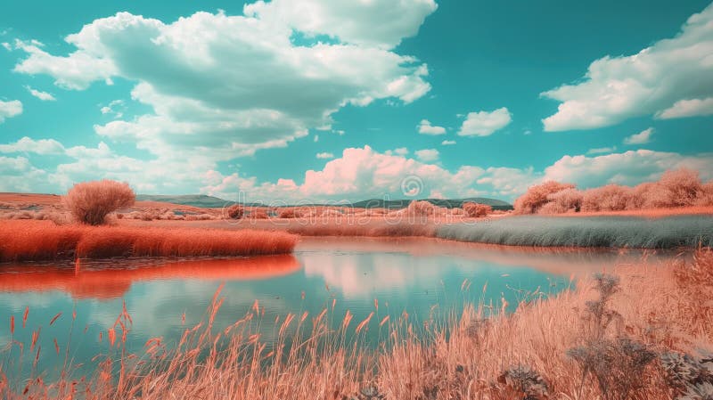 Scenery in acid color stock photo. Image of nature, view - 309010188