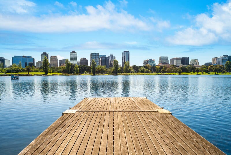 Scenery of Albert Park in Victoria, Melbourne, Australia Stock Photo ...