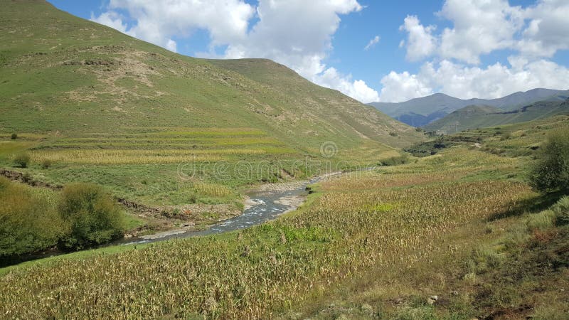 Scenery around Lejone stock image. Image of lesotho - 205609217