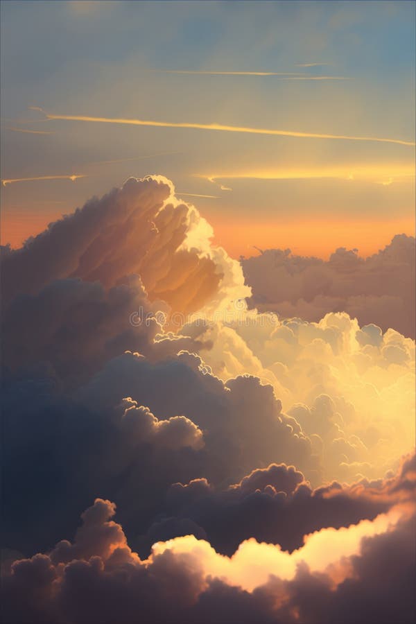 Scenery with Clouds and Sky, Created Using Generative Ai Technology ...