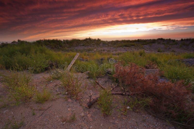 Scenery Country Sunset stock photo. Image of barbed, dirty - 26608860