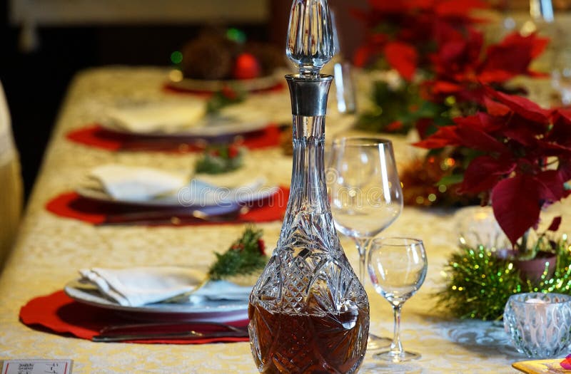 Scenery of the Dining Table Stock Image - Image of tableware, liquor ...