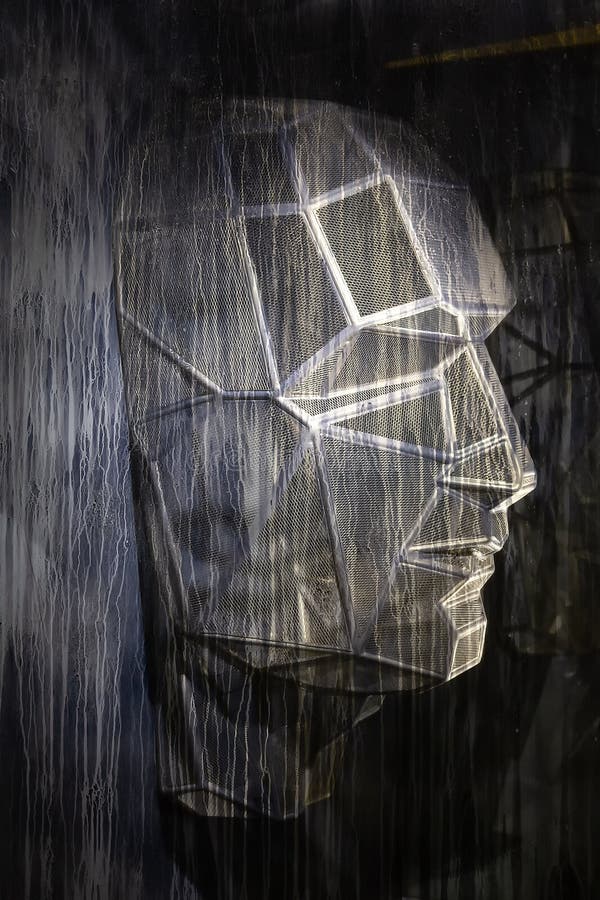 Scenery in the Form of a Model of a Human Head in a Futuristic Style ...