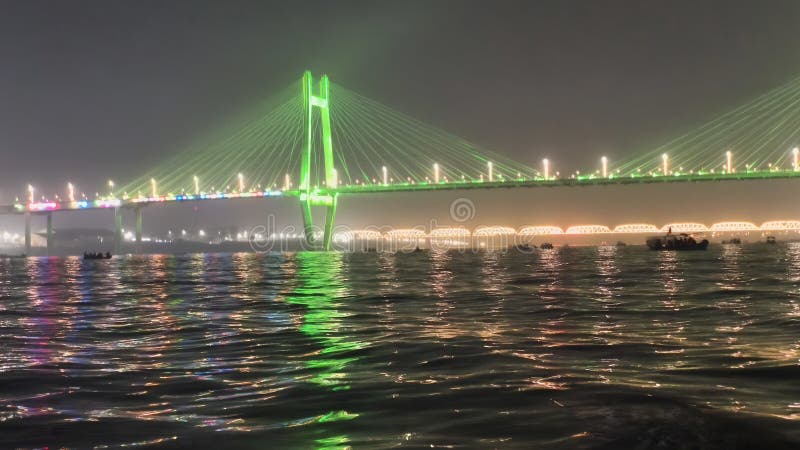 A Scenery of the Ganges River with Reflection of Light and Evening ...