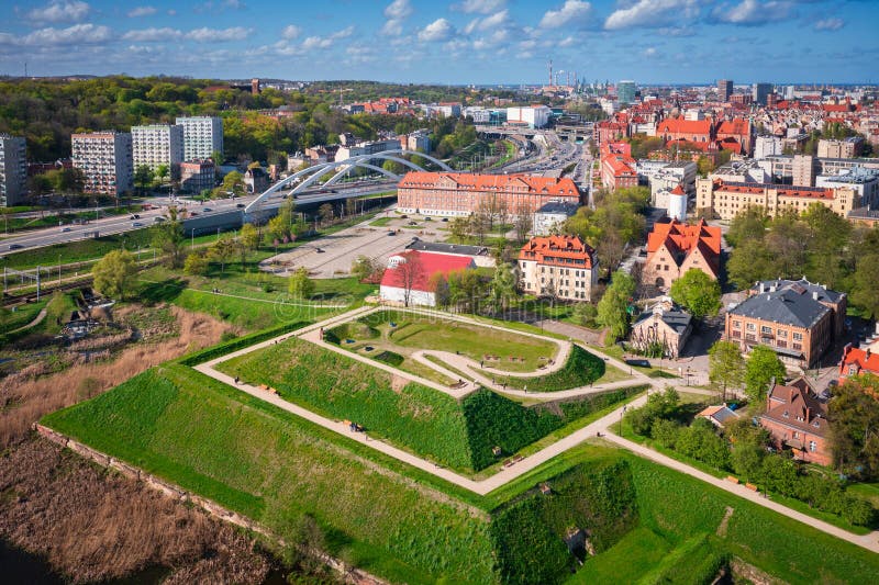 Scenery of Gdansk with the 17th-century Fortifications after Renovation ...
