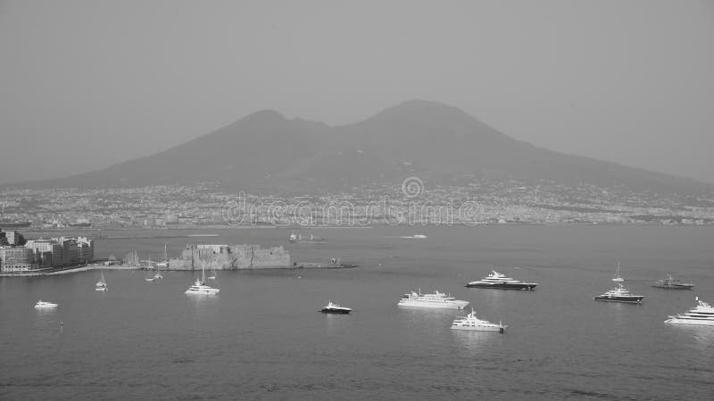 Gulf of Naples at sunset stock footage. Video of panoramic - 253567296