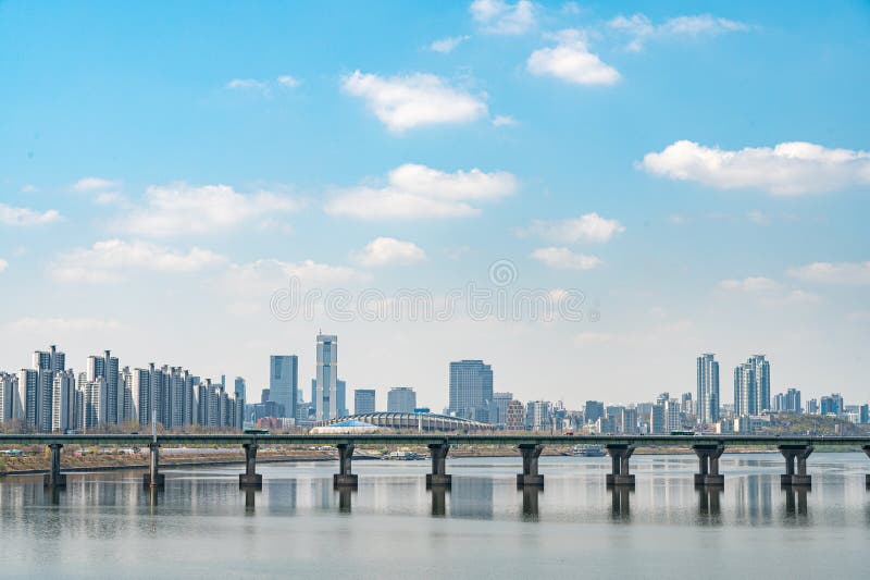 Scenery of the Han River in Seoul, South Korea Stock Photo - Image of ...