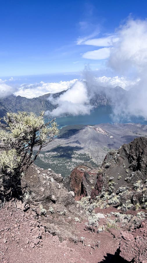 Scenery of High Mountain with Lake and High Peak Stock Photo - Image of ...