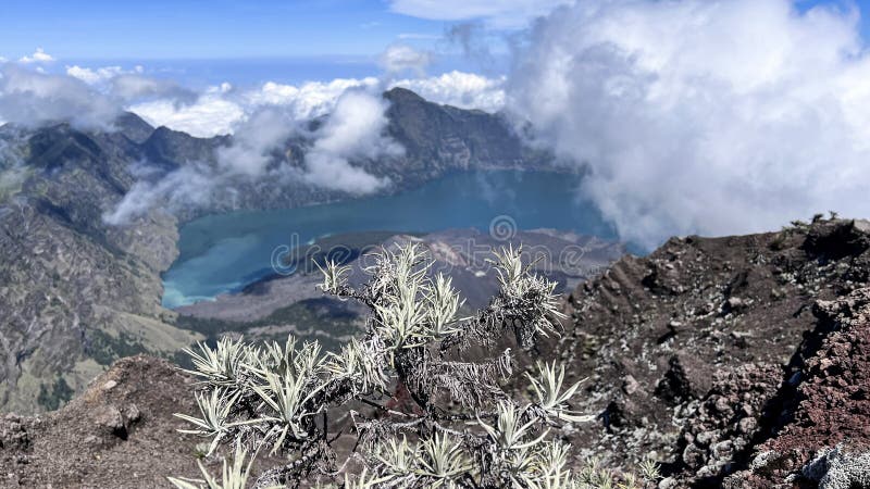 Scenery of High Mountain with Lake and High Peak Stock Photo - Image of ...