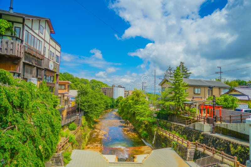 The Scenery of the Hot Spring Town (Arima Onsen Stock Image - Image of ...