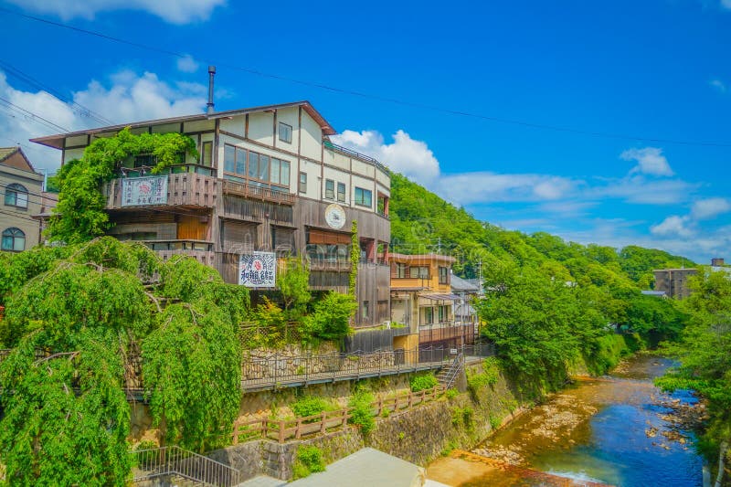 The Scenery of the Hot Spring Town (Arima Onsen Stock Image - Image of ...