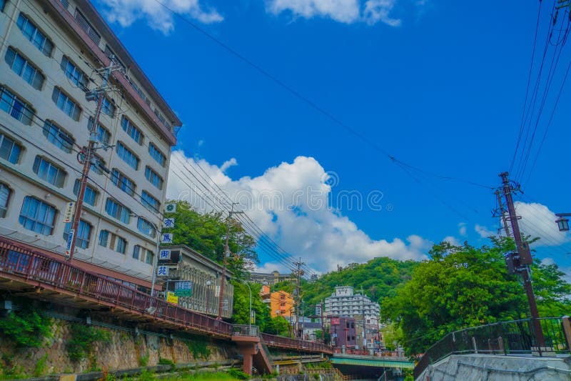 The Scenery of the Hot Spring Town (Arima Onsen Stock Photo - Image of ...