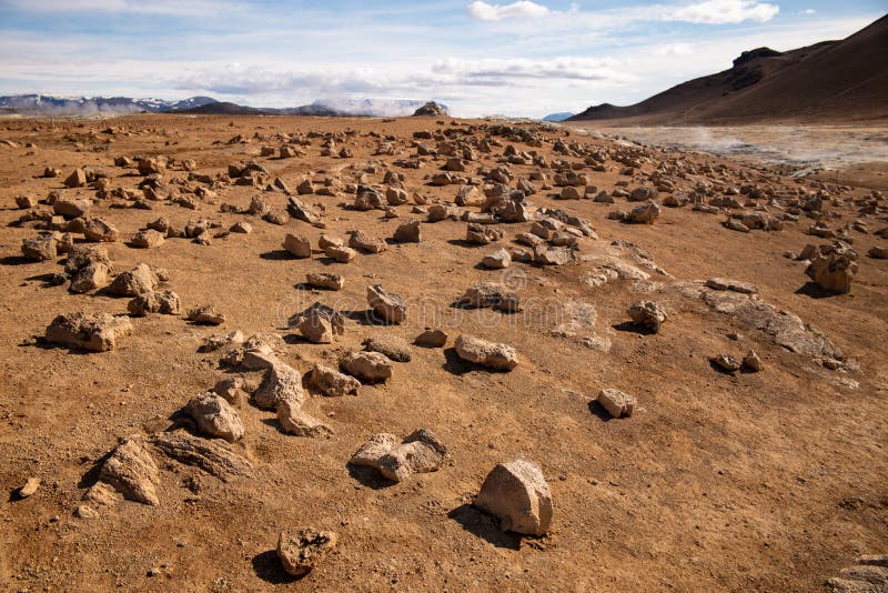 Scenery of Hverir Boiling Mud and Rocks Stock Image - Image of colours ...