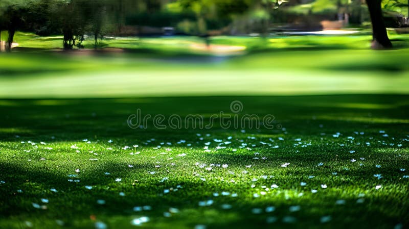 The Scenery Includes a Tranquil Stream Lined with White Flowers, Set ...